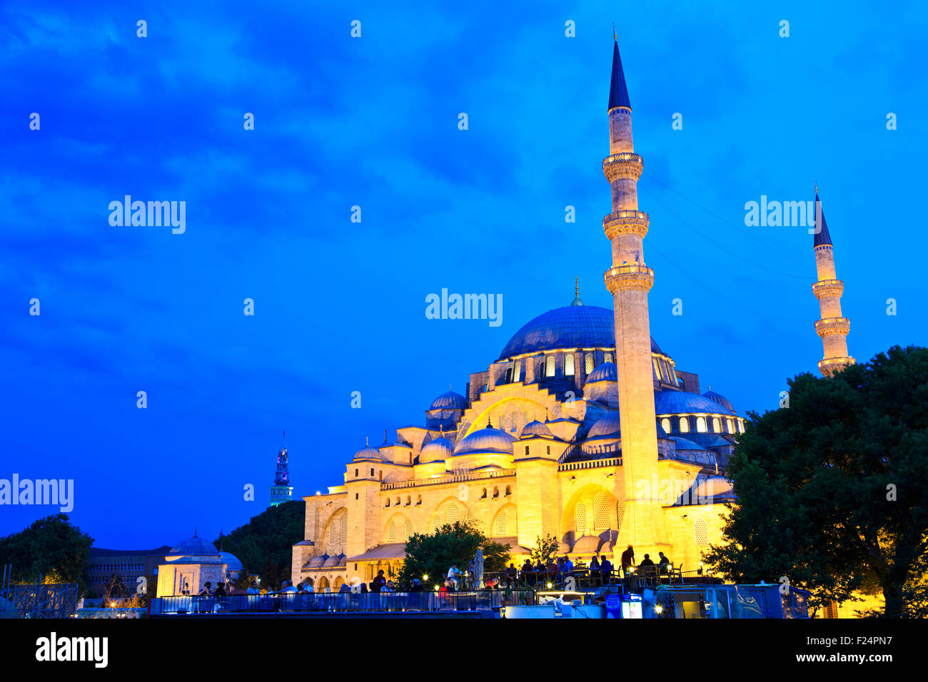 Mimar Sinan mosque in Istanbul by the sunset prayer in Istanbul ,Turkey ...