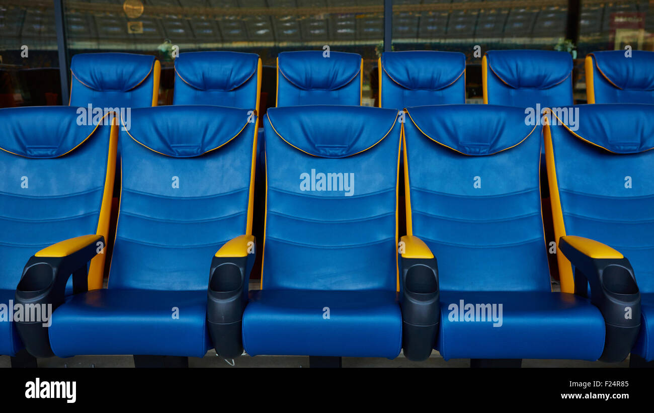 blue chair on sport stadium Stock Photo - Alamy
