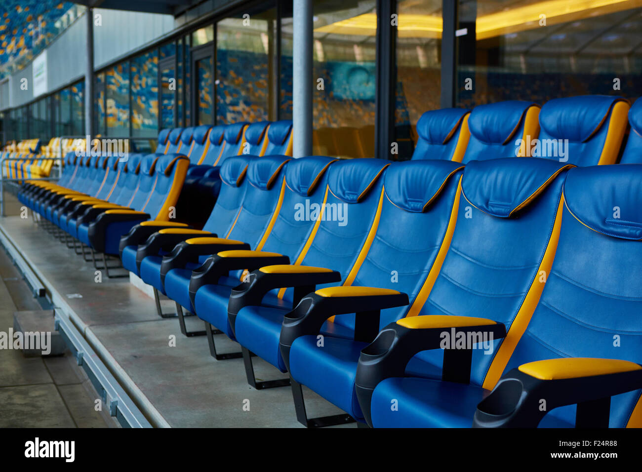 blue chair on sport stadium Stock Photo - Alamy