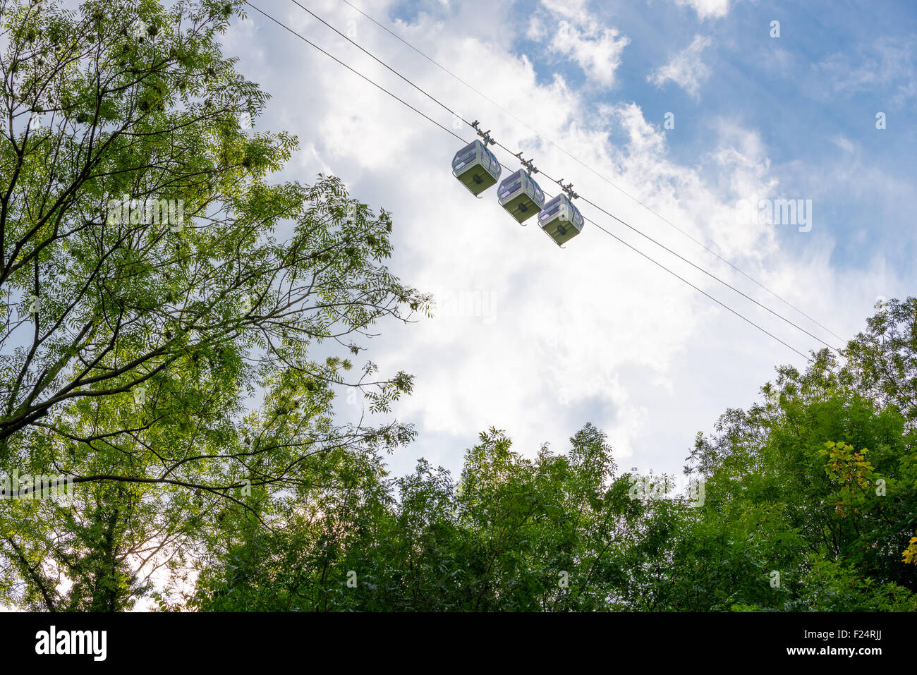 3 Cable cars the Heights of Abraham in Matlock Derbyshire UK Stock ...
