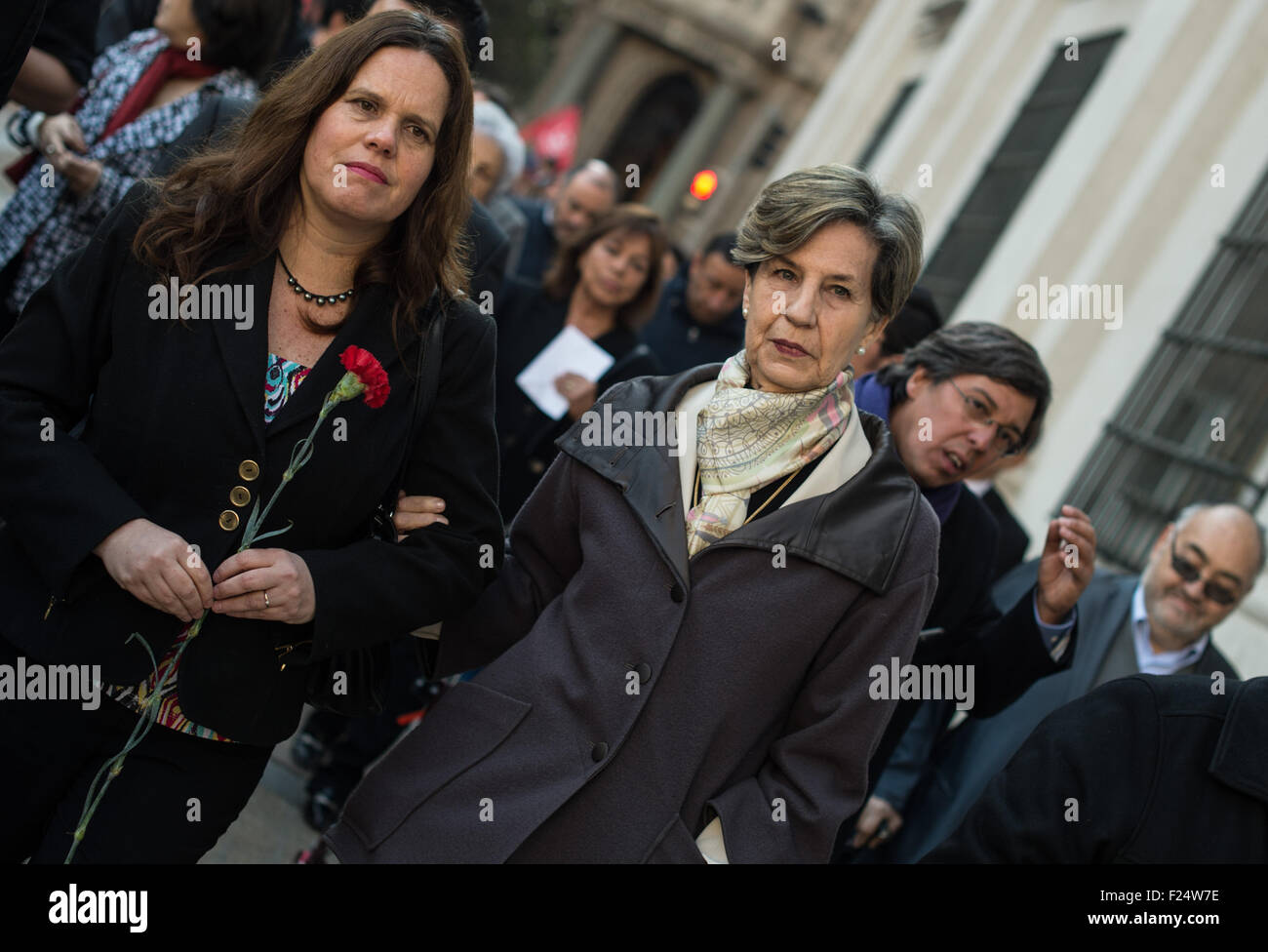 Santiago, Chile. 11th Sep, 2015. Maria Isabel Allende Bussi (R ...