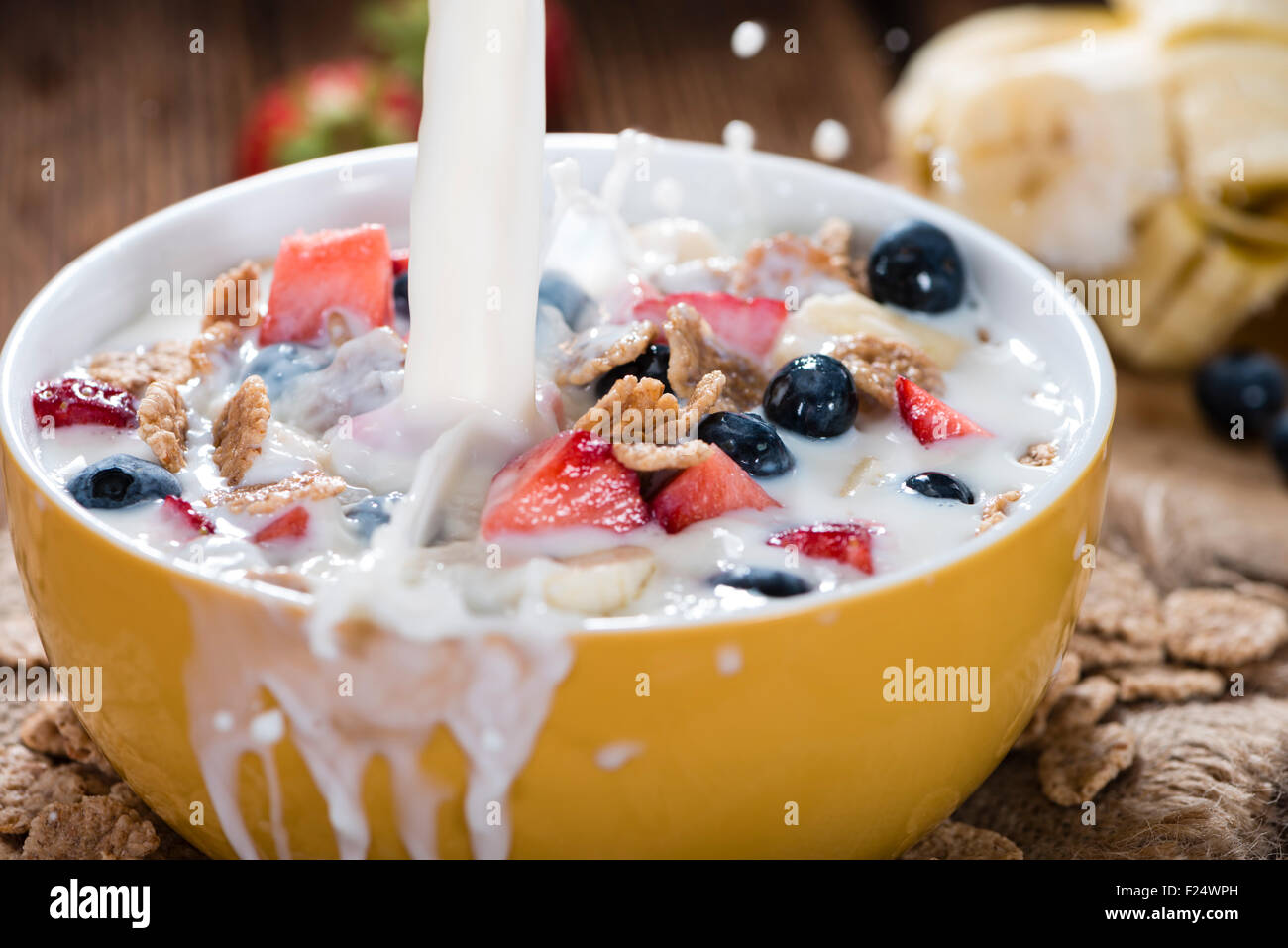 Milk and fruits hi-res stock photography and images - Alamy