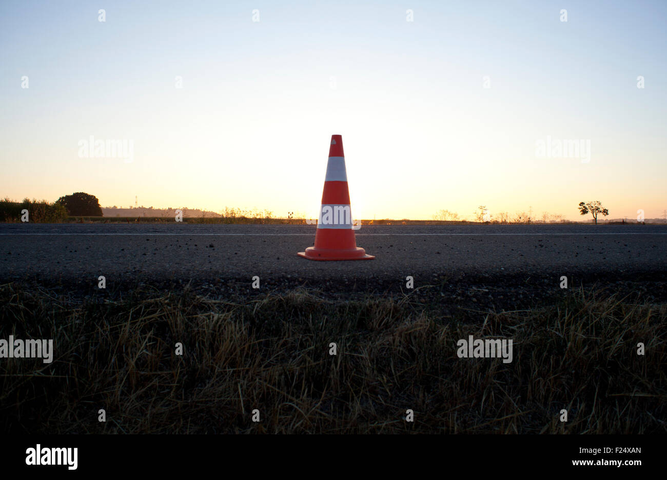 Photo of an Orange road cone Stock Photo - Alamy