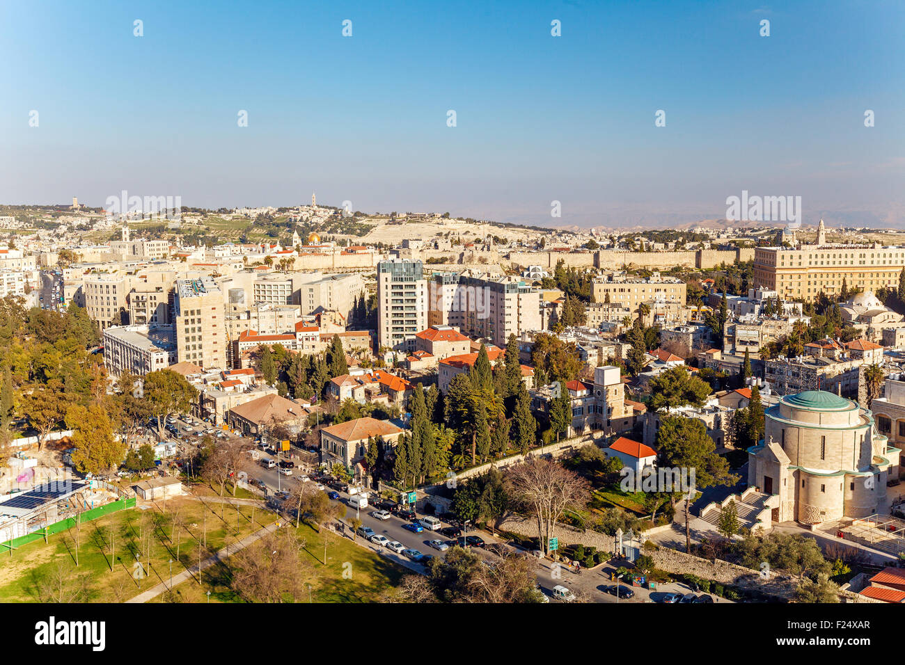 An Aerial View Of Jerusalem Stock Photos & An Aerial View Of Jerusalem ...