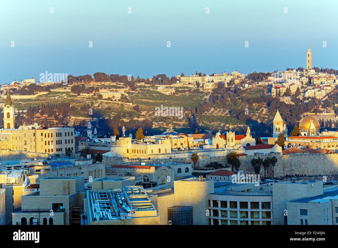 Aerial View of Jerusalem before Sunset, Israel Stock Photo - Alamy