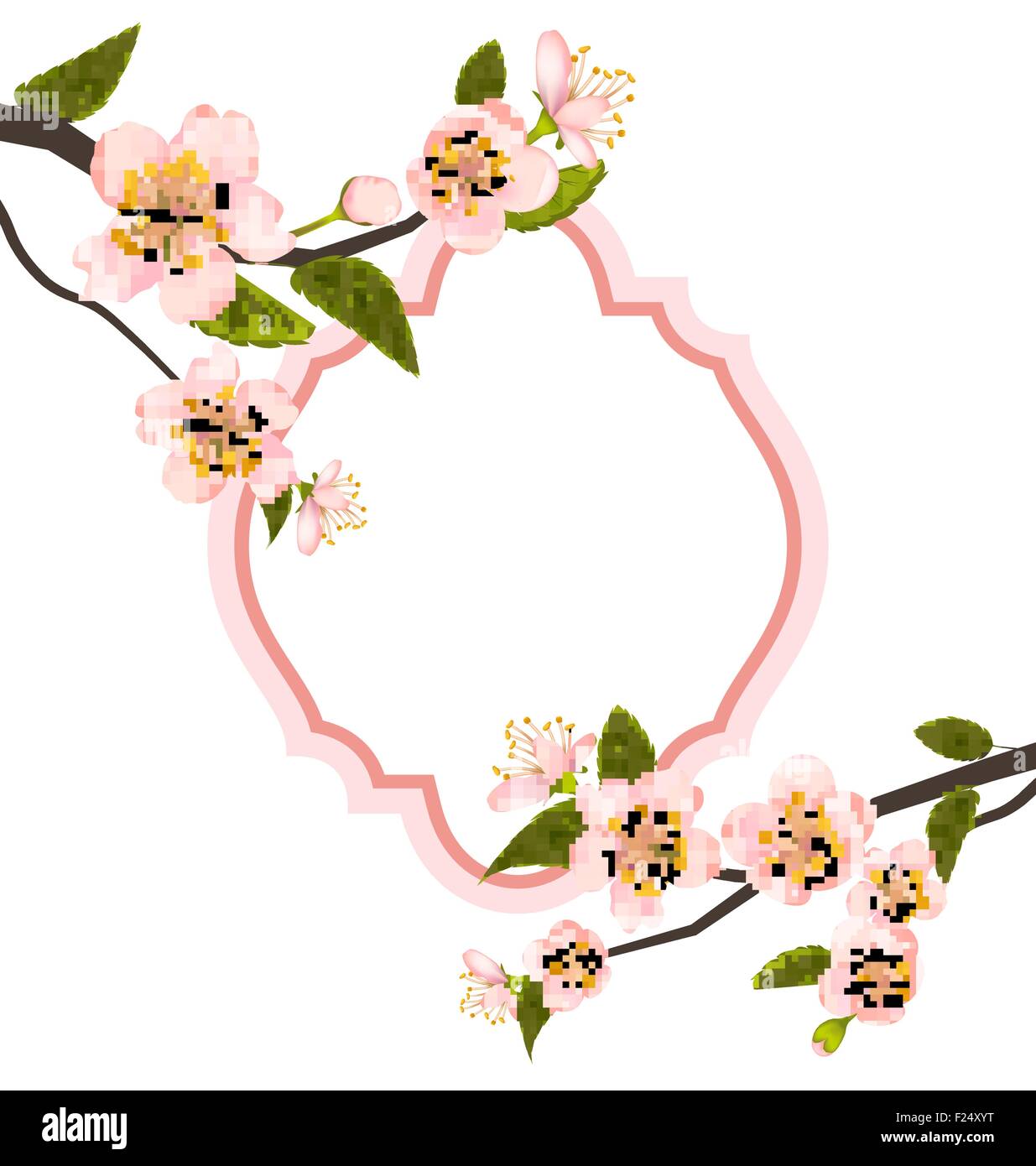 Plum tree blossom branches Stock Vector Images - Alamy