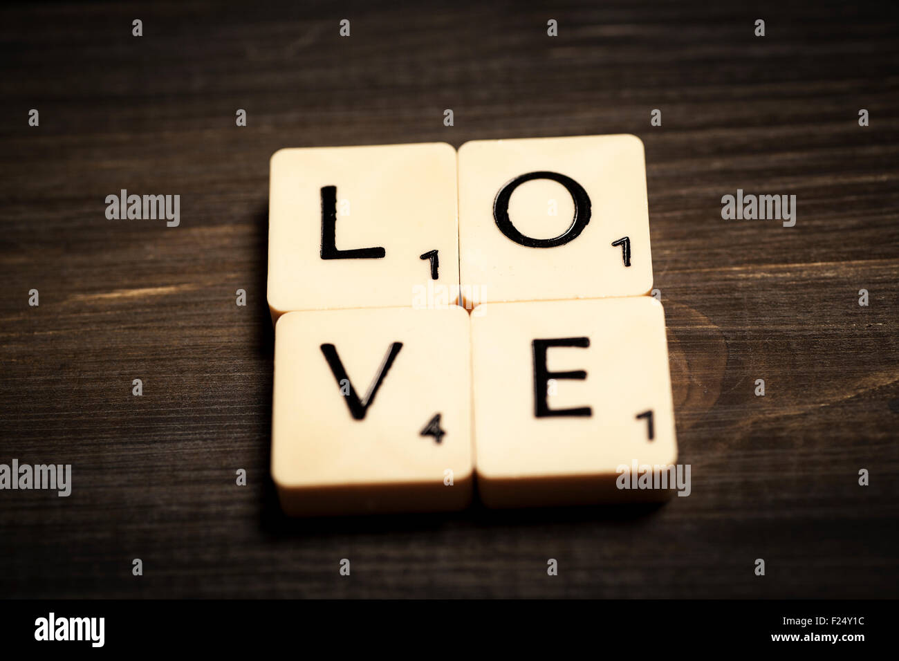 Love written in scrabble letters hi-res stock photography and images ...