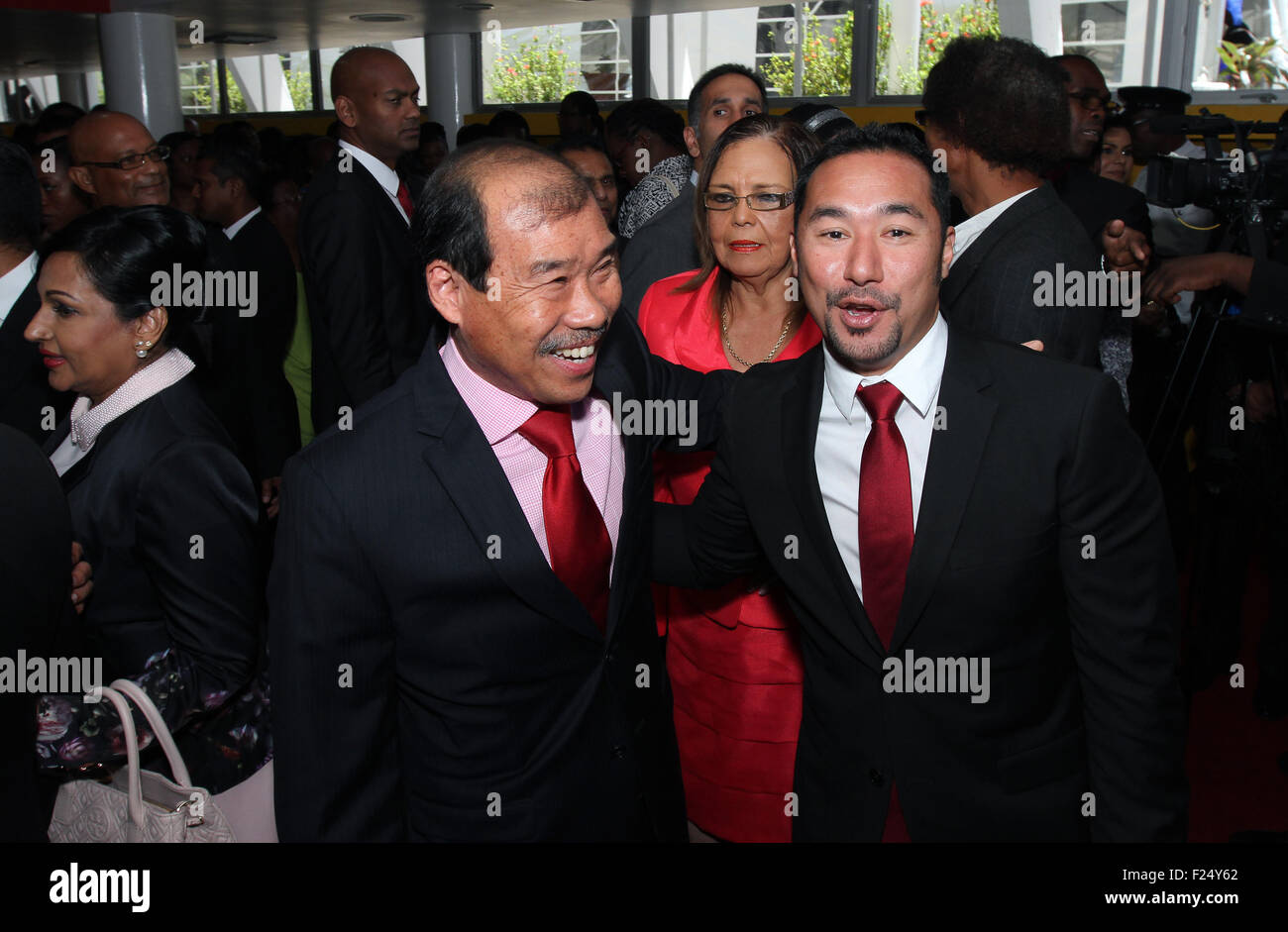 Port of Spain, Trinidad. 11th Sept, 2015. Stuart Young (R), Minister in ...