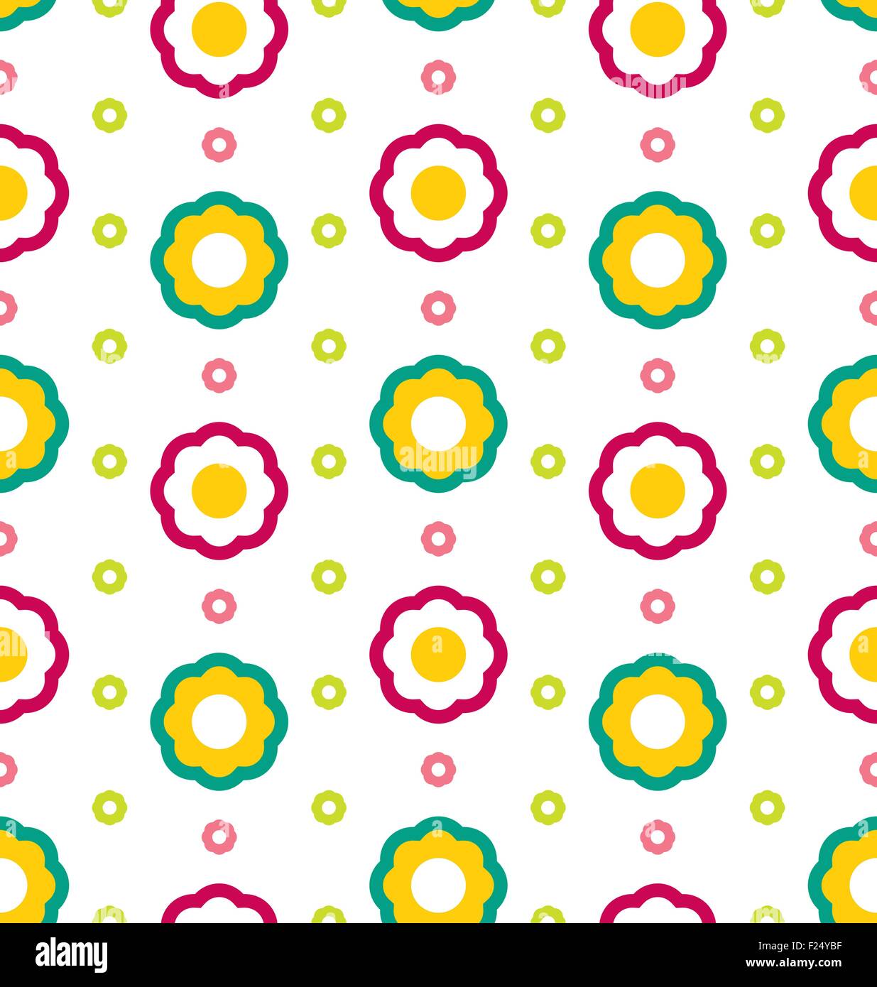 Illustration Seamless Texture with Flowers, Beautiful Kid Pattern Stock ...