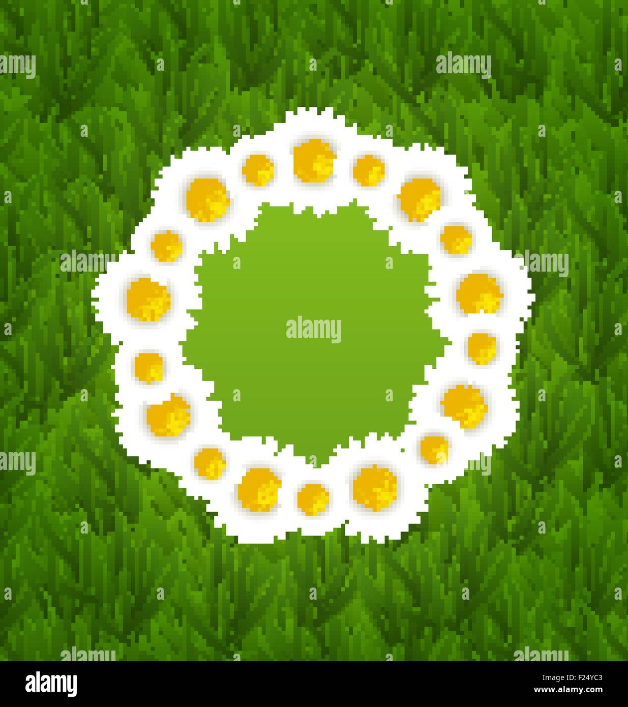 Spring freshness card with grass and camomiles flowers Stock Vector ...