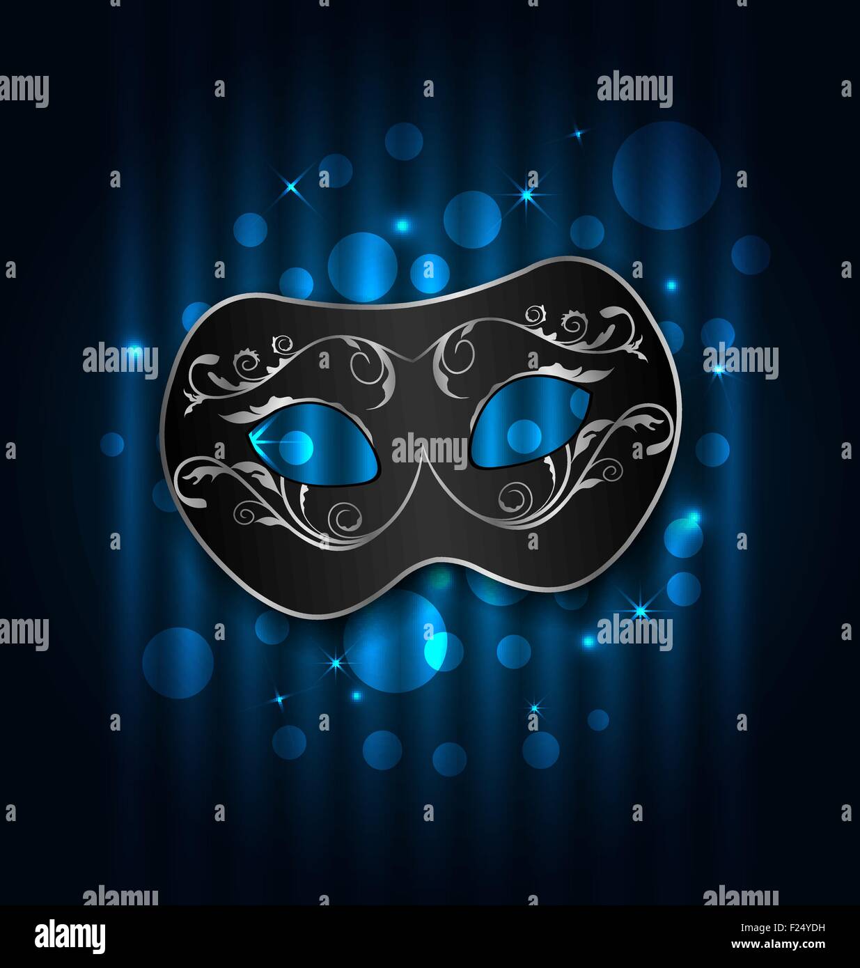 Carnival blue mask with feather Stock Vector Images - Alamy