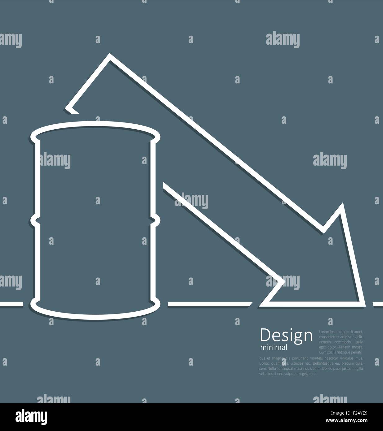 Illustration arrow indicating trend falling cost oil, logo templ Stock ...