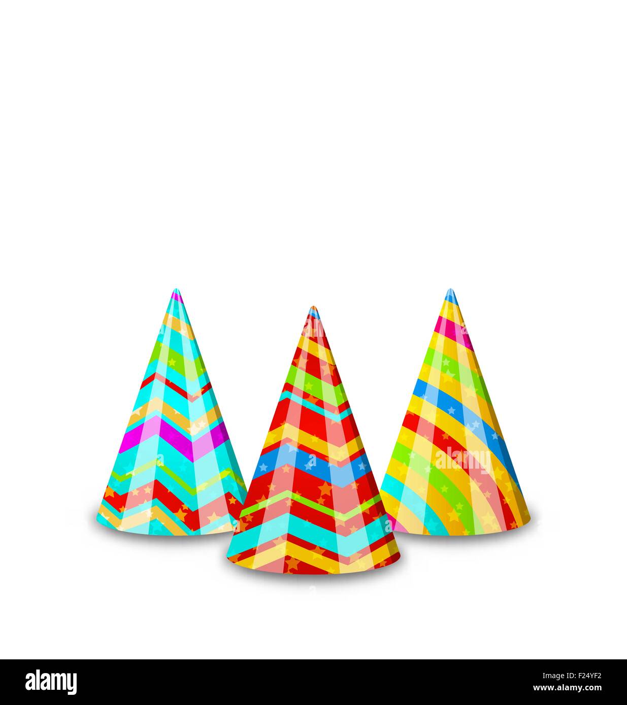 Colorful party hats for your holiday, isolated on white backgrou Stock ...