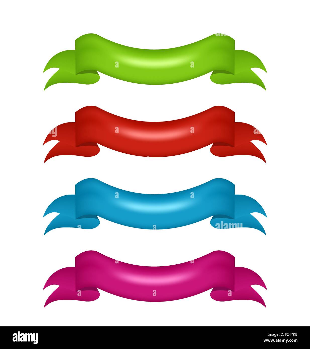 Green colorful curved ribbon Cut Out Stock Images & Pictures - Alamy