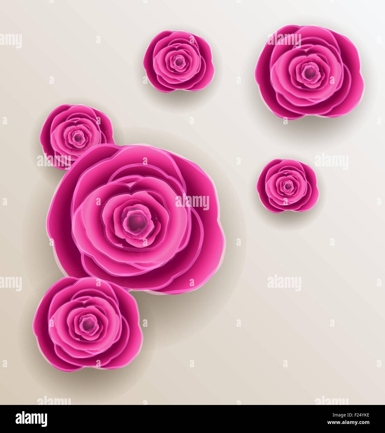 Cutout flowers - beautiful roses, paper craft Stock Vector Image & Art ...