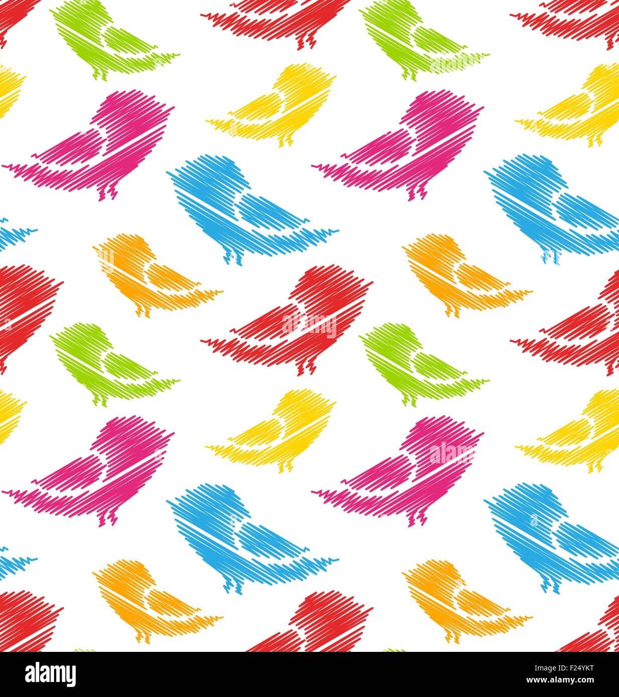 Seamless Pattern with Abstract Colorful Birds Stock Vector Image & Art ...