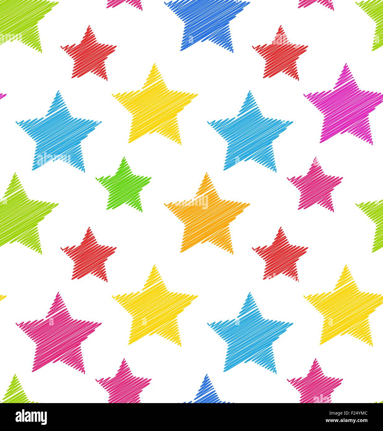 Seamless Texture with Colorful Stars, Elegance Kid Pattern Stock Vector ...