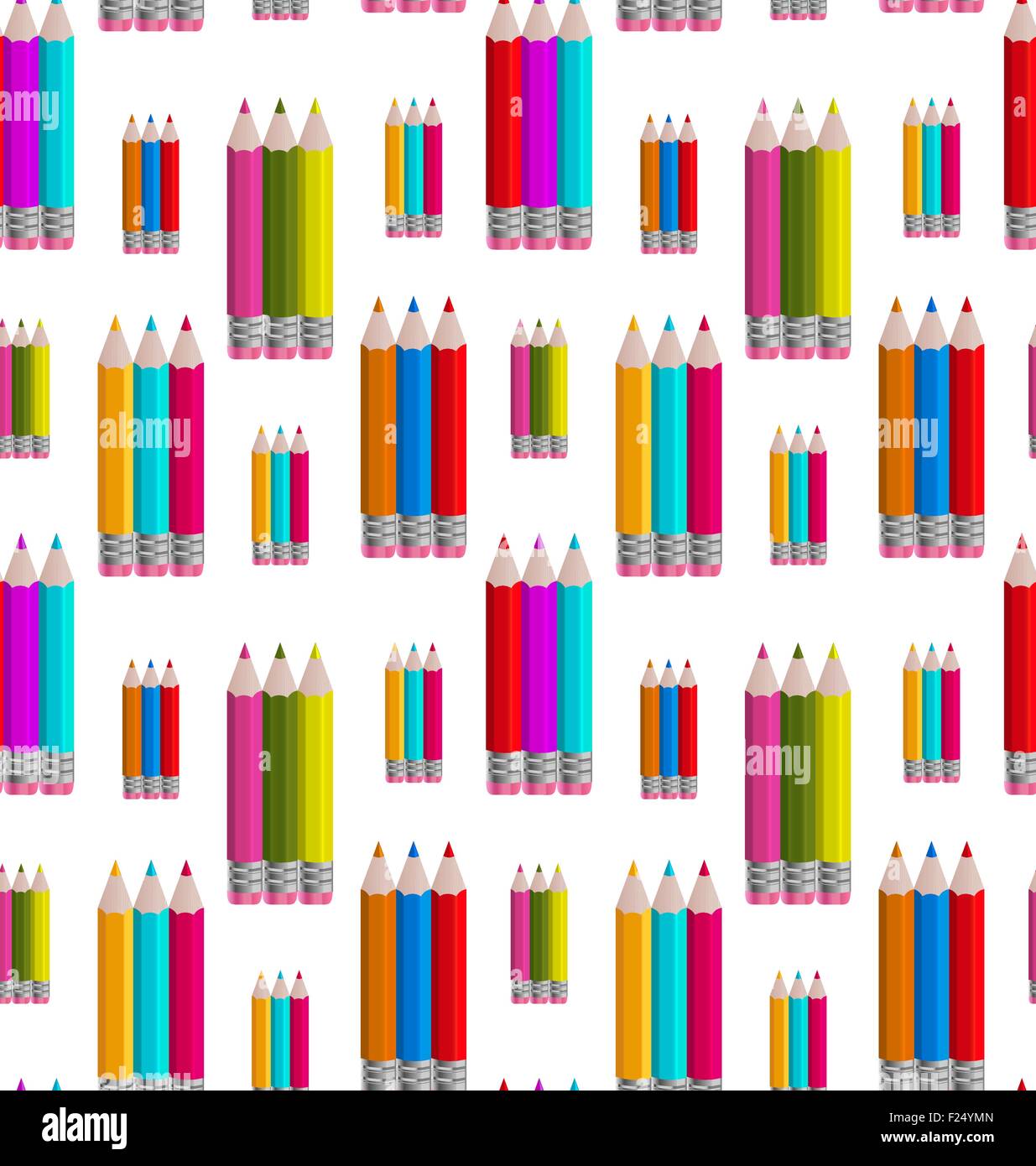 Seamless Pattern with Colorful Pencils Stock Vector Image & Art - Alamy