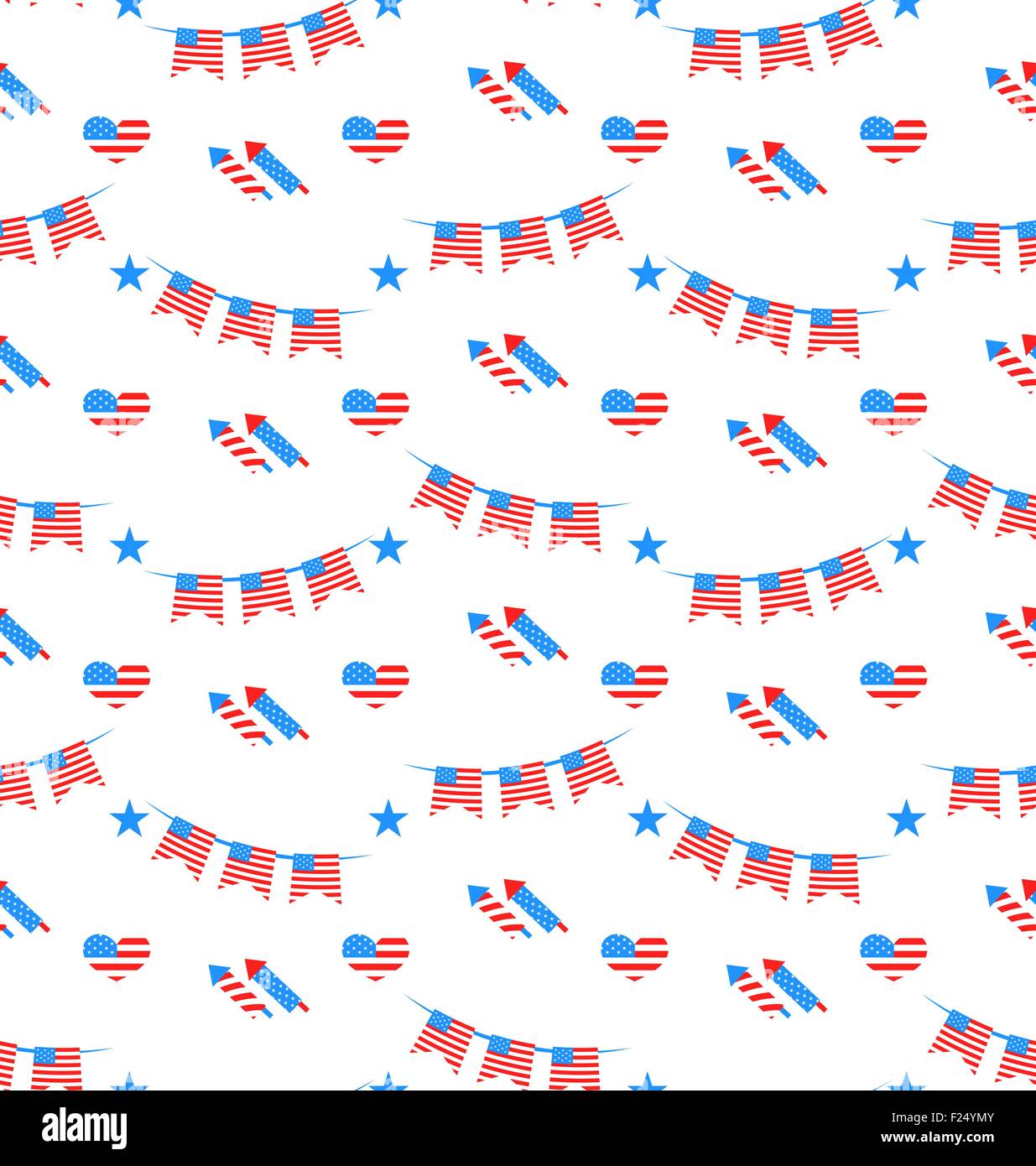 American Patriotic Seamless Pattern, US National Colors Stock Vector ...