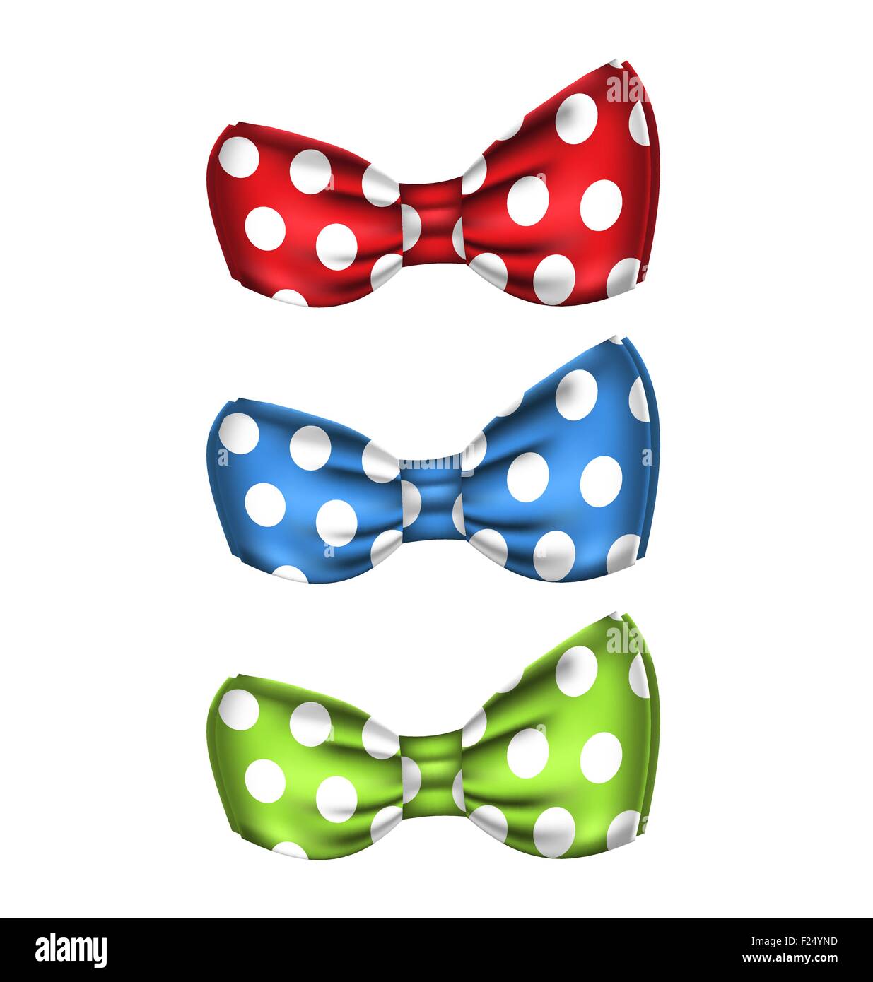 Set of Colorful Bows Isolated on White Background Stock Vector Image ...