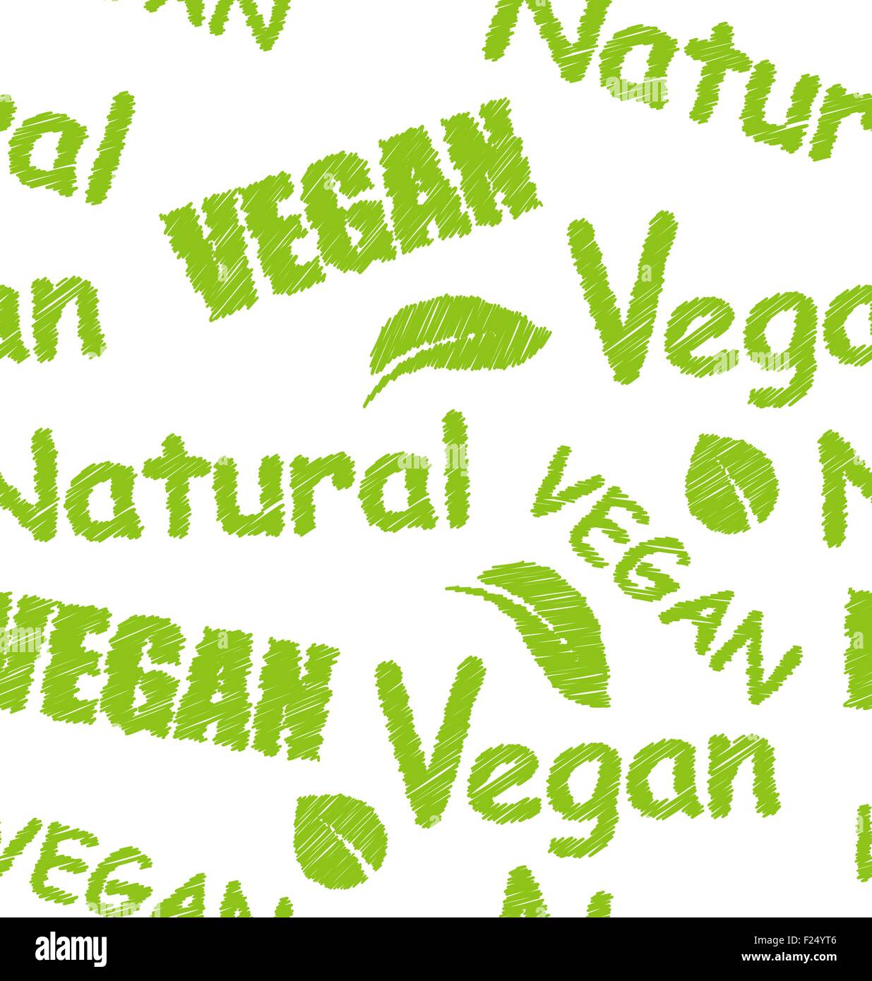 Seamless Pattern with Green Texts and Leaves Stock Vector Image & Art ...