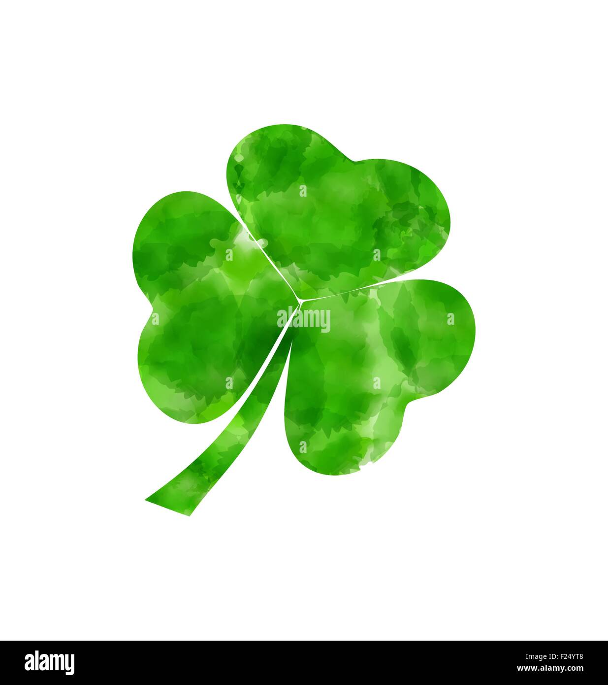 Painted watercolor shamrock isolated on white background for Sai Stock ...