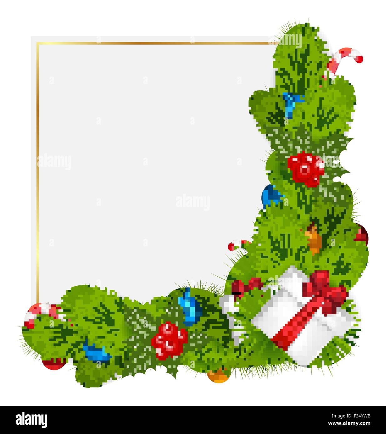 Decorative border from a traditional Christmas elements Stock Vector ...