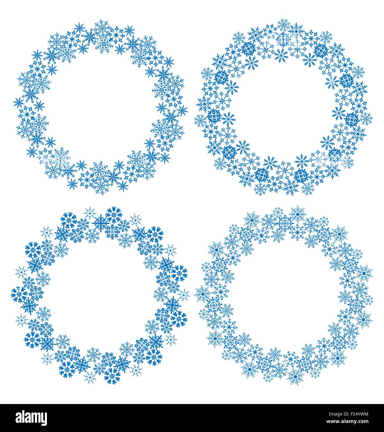 Snowflakes circle frames for Christmas holiday Stock Vector Image & Art ...