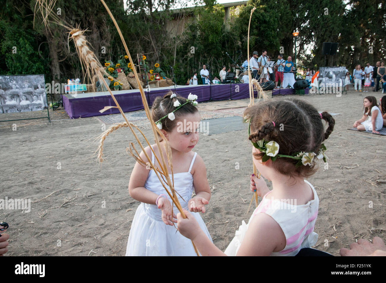 Israel, Shavuot celebration (End of Harvest season) at a Kibbutz ...