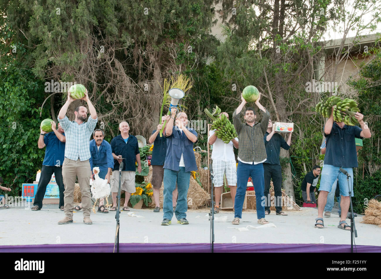 Israel, Shavuot celebration (End of Harvest season) at a Kibbutz ...