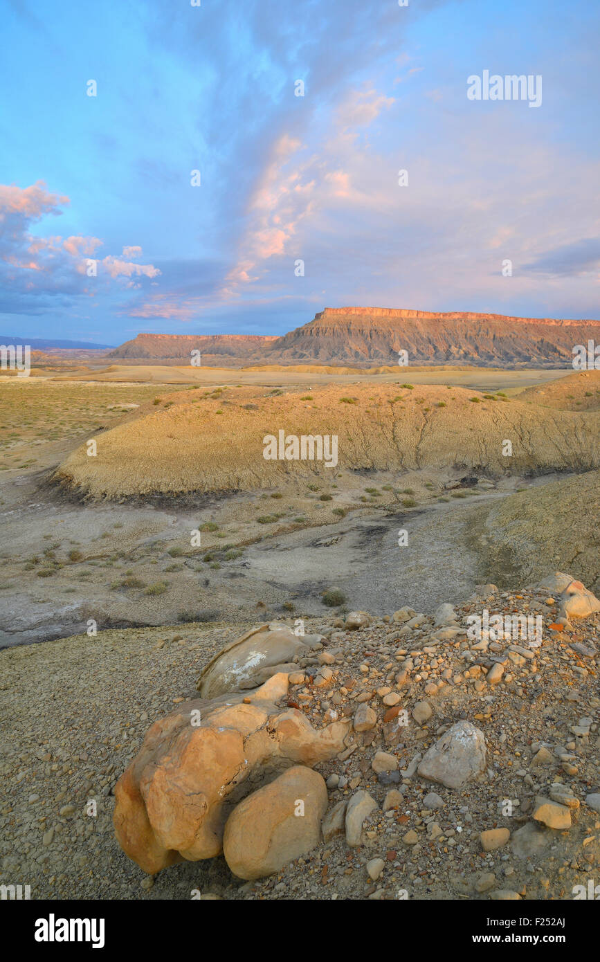 The stark landscape of Factory Butte Recreation Area in Luna Mesa along ...
