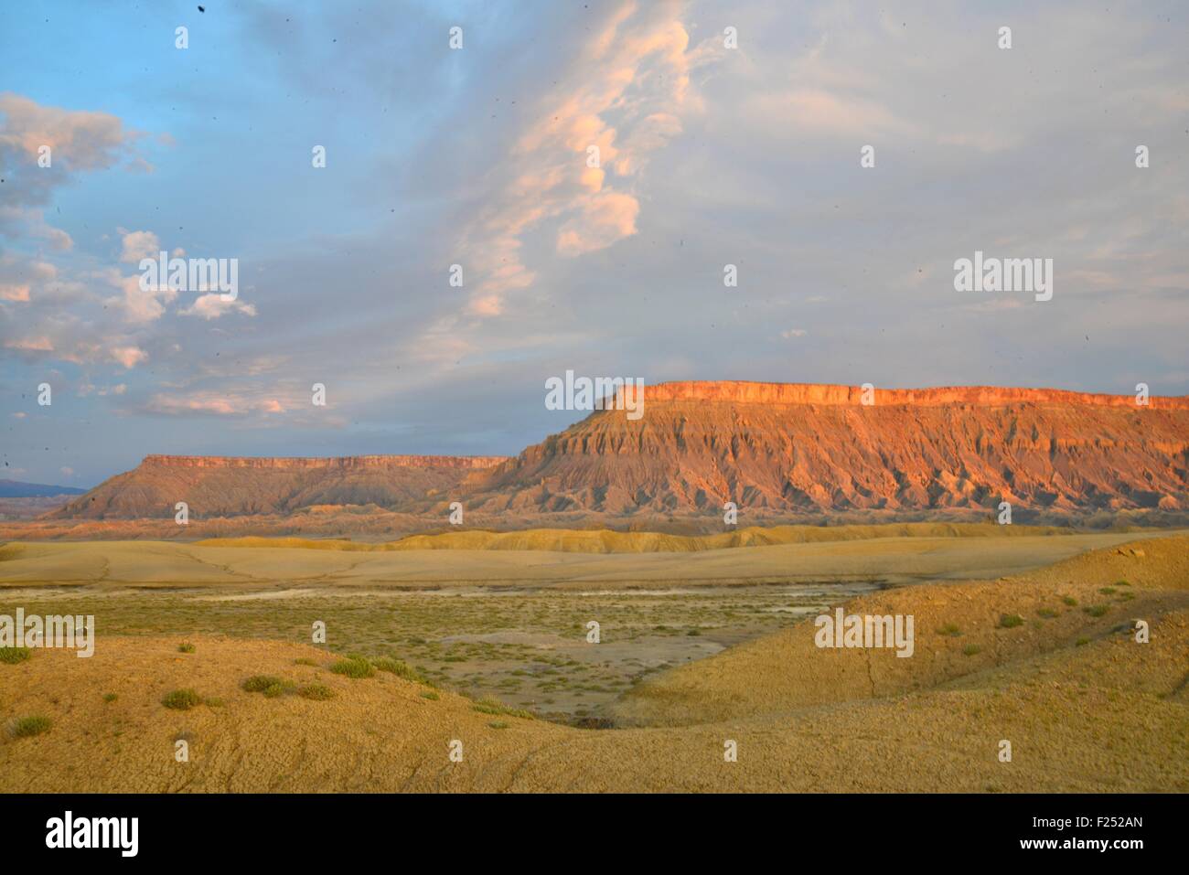 The stark landscape of Factory Butte Recreation Area in Luna Mesa along ...
