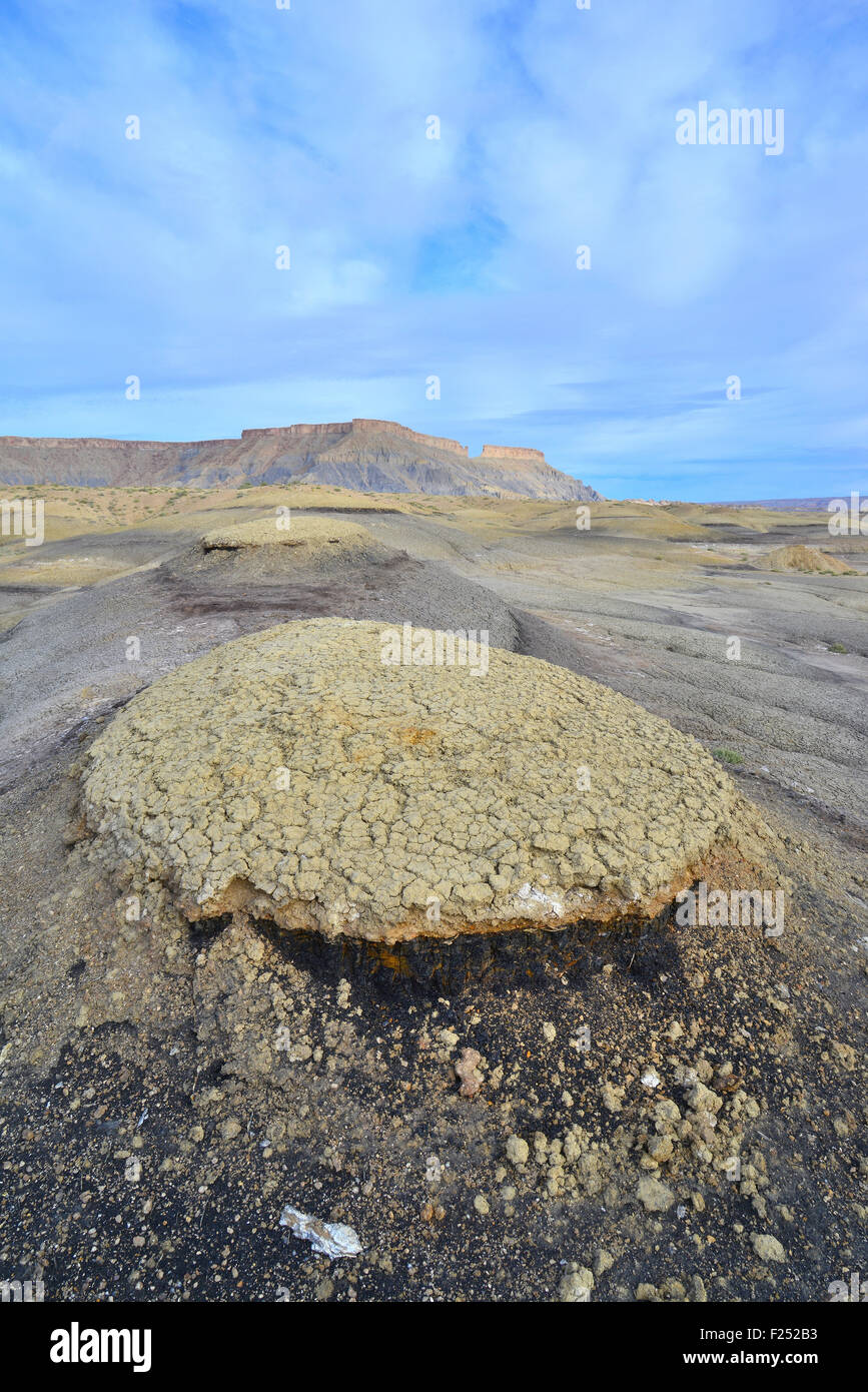 The stark landscape of Factory Butte Recreation Area in Luna Mesa along ...