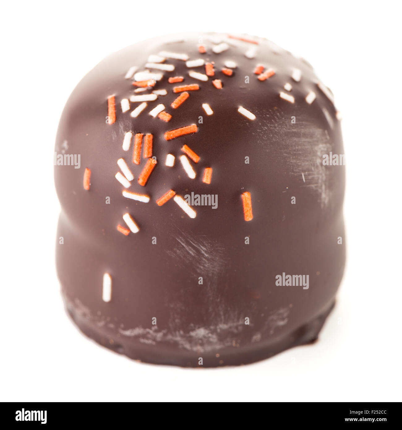 Chocolate coated marshmallow isolated on white background Stock Photo ...