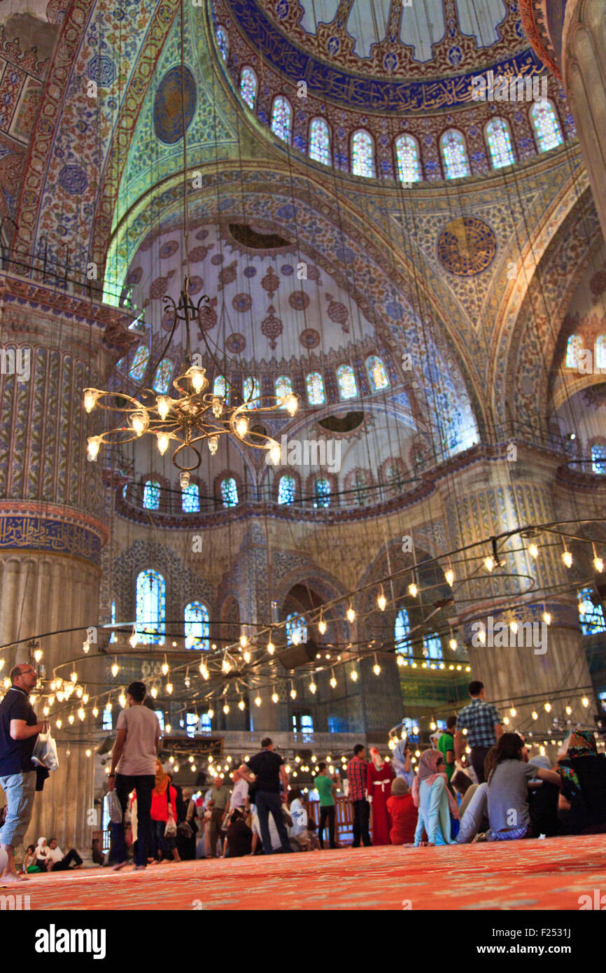 Blue mosque interior, Istanbul Stock Photo - Alamy