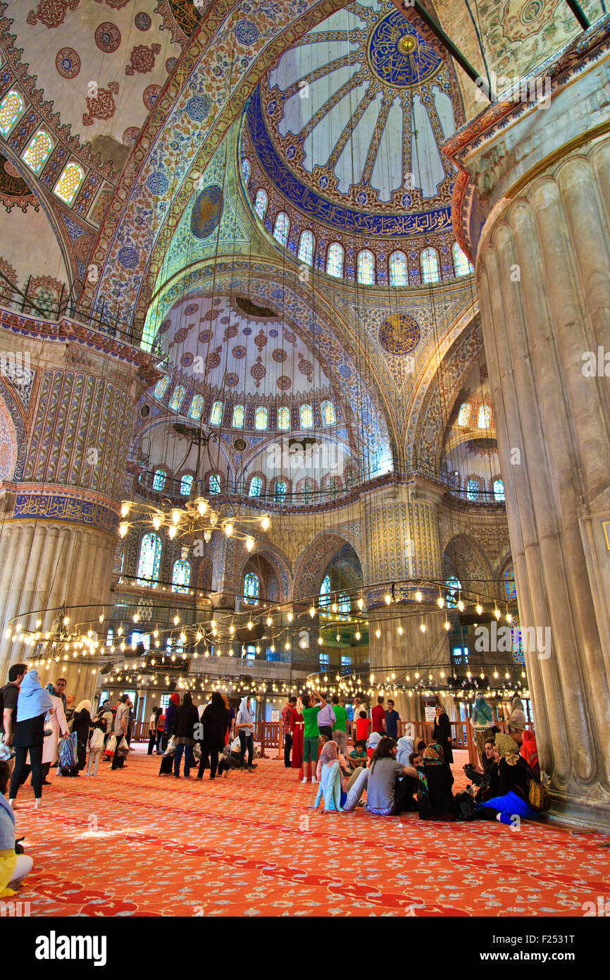 Blue mosque interior, Istanbul Stock Photo - Alamy