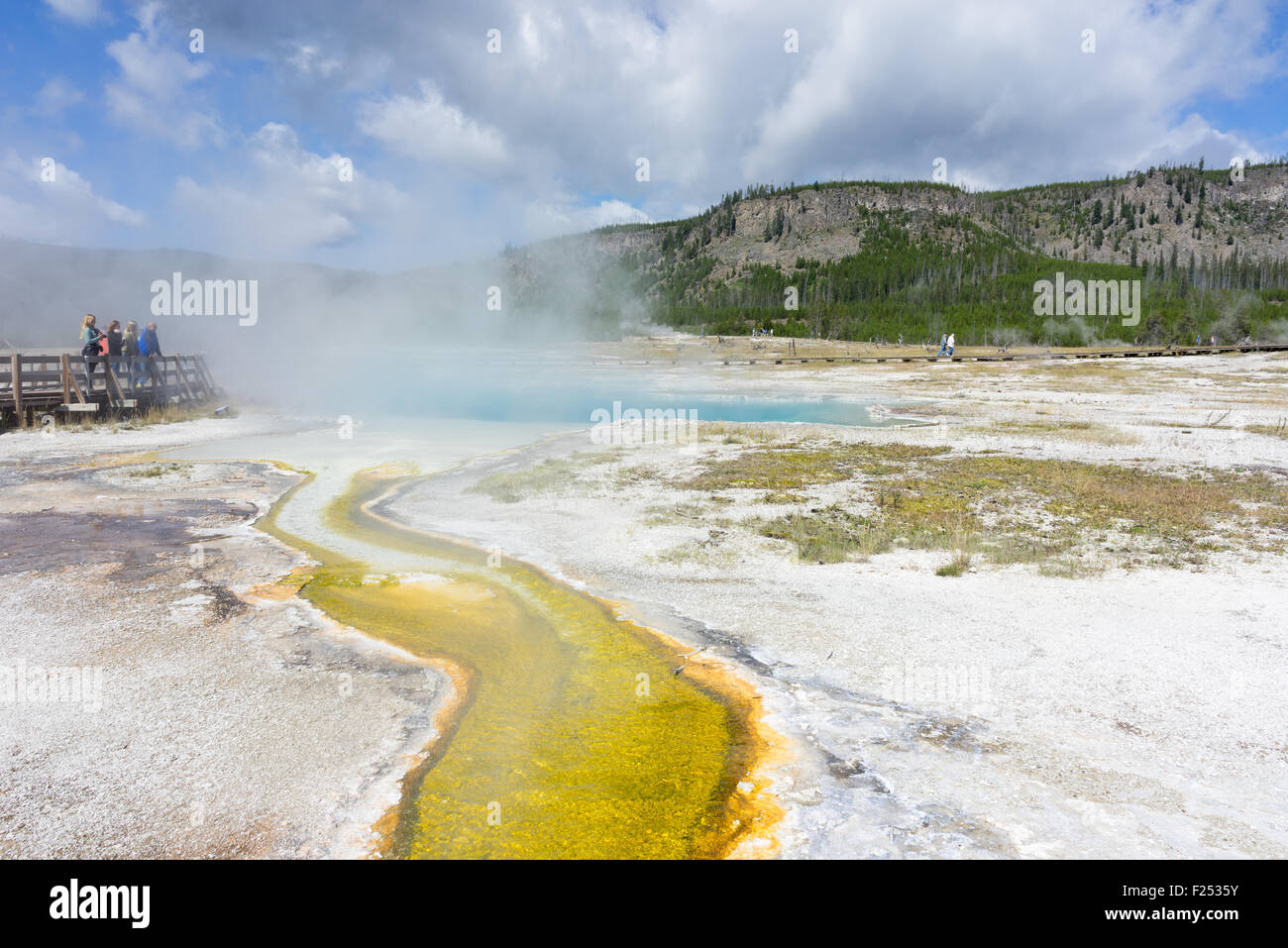 The Grand Prismatic Spring in Yellowstone National park showing ...