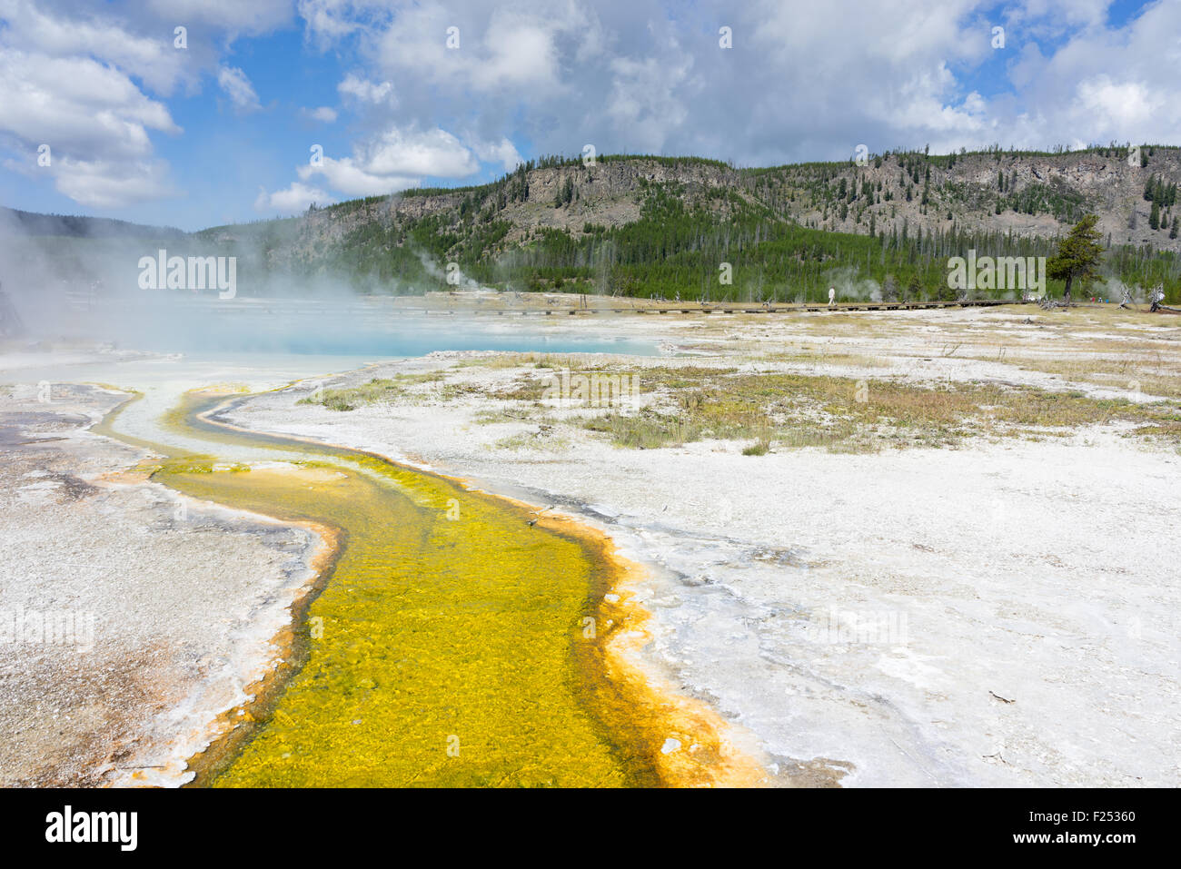 The Grand Prismatic Spring in Yellowstone National park showing ...