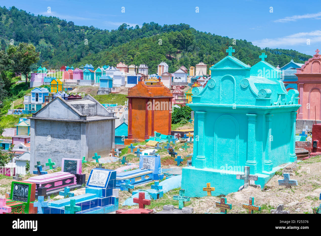 Colorful Cemetery in Chichicastenango Guatemala Stock Photo - Alamy