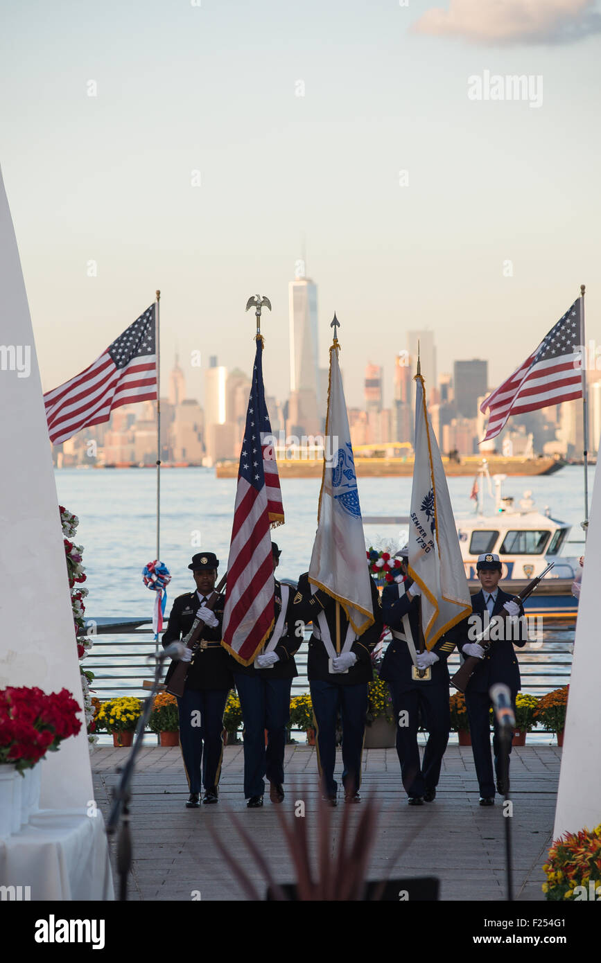 Staten Island, United States. 11th Sep, 2015. A color guard composed of ...