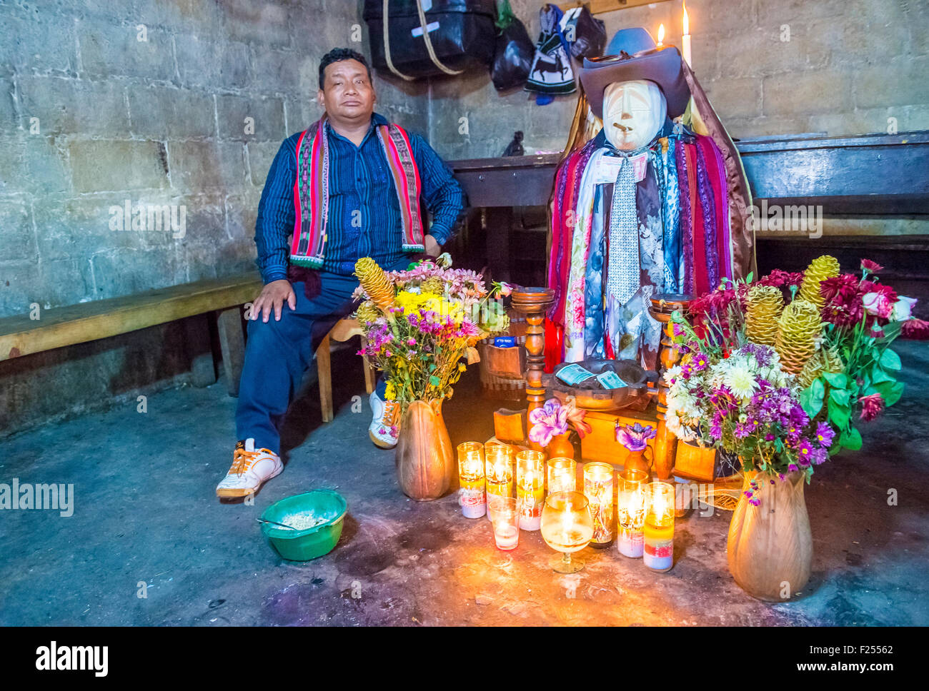 Shrine of El Maximon in Santiago De Atitlan , Guatemala Maximon saint ...