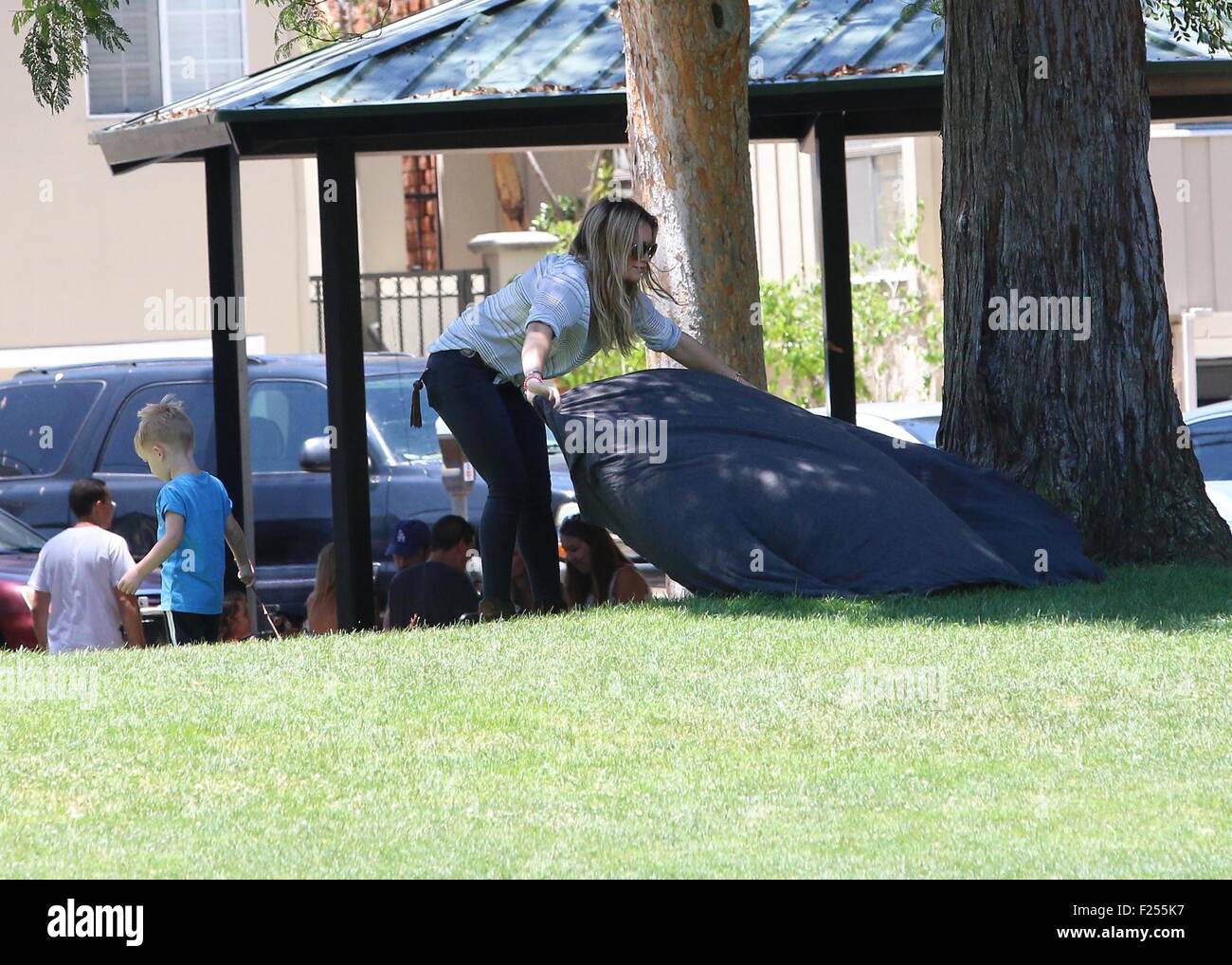 Hilary Duff takes her son Luca to the park in Los Angeles Featuring ...