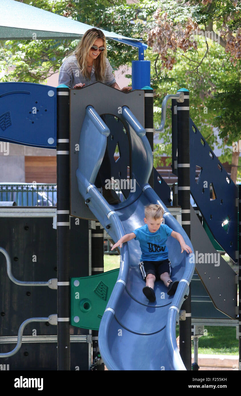 Hilary Duff takes her son Luca to the park in Los Angeles Featuring ...