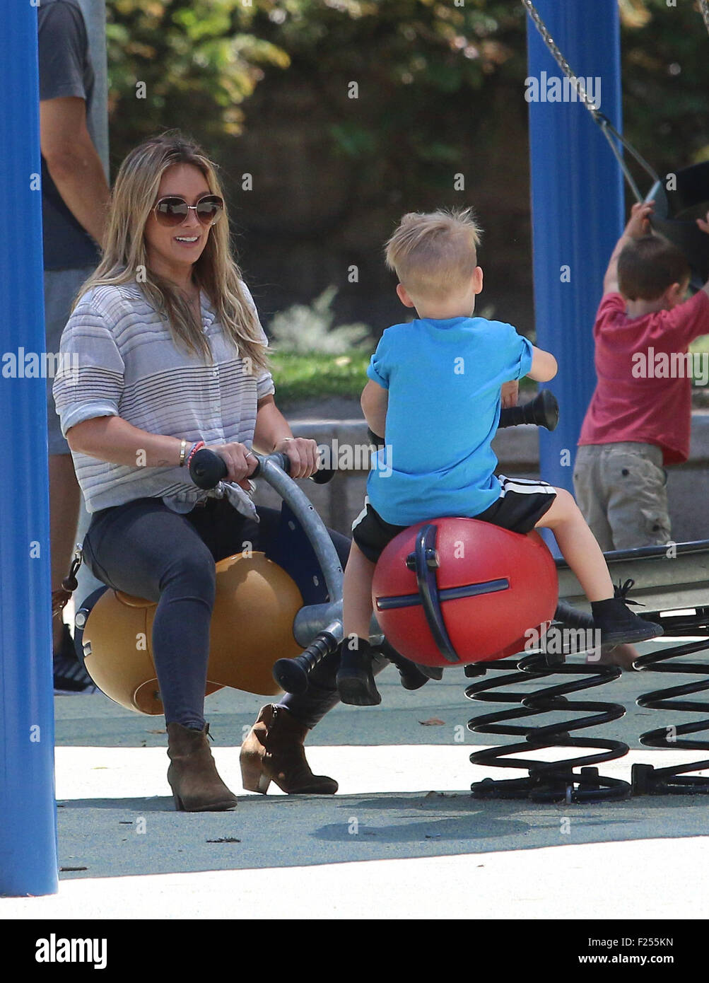 Hilary Duff takes her son Luca to the park in Los Angeles Featuring ...