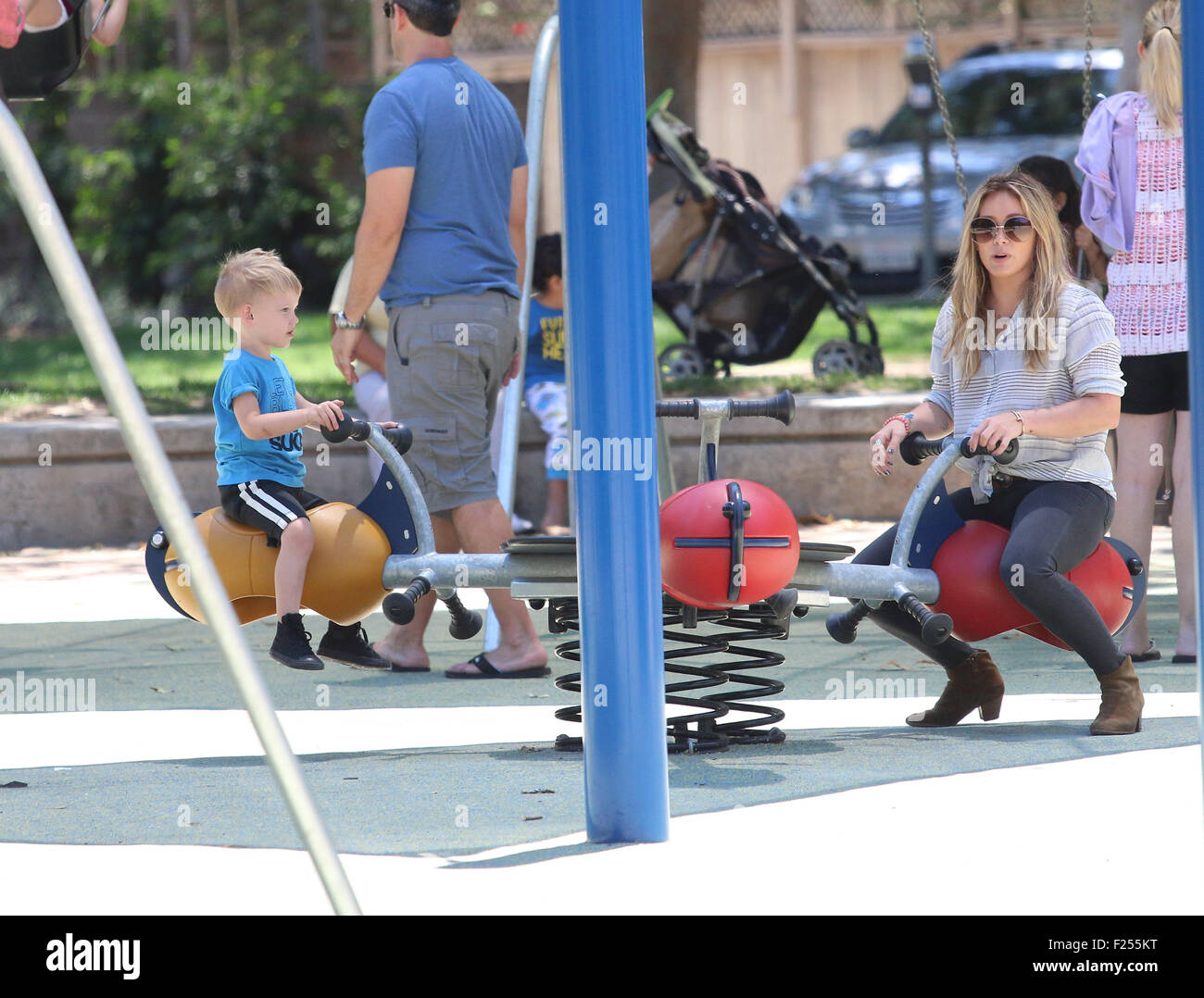 Hilary Duff takes her son Luca to the park in Los Angeles Featuring ...
