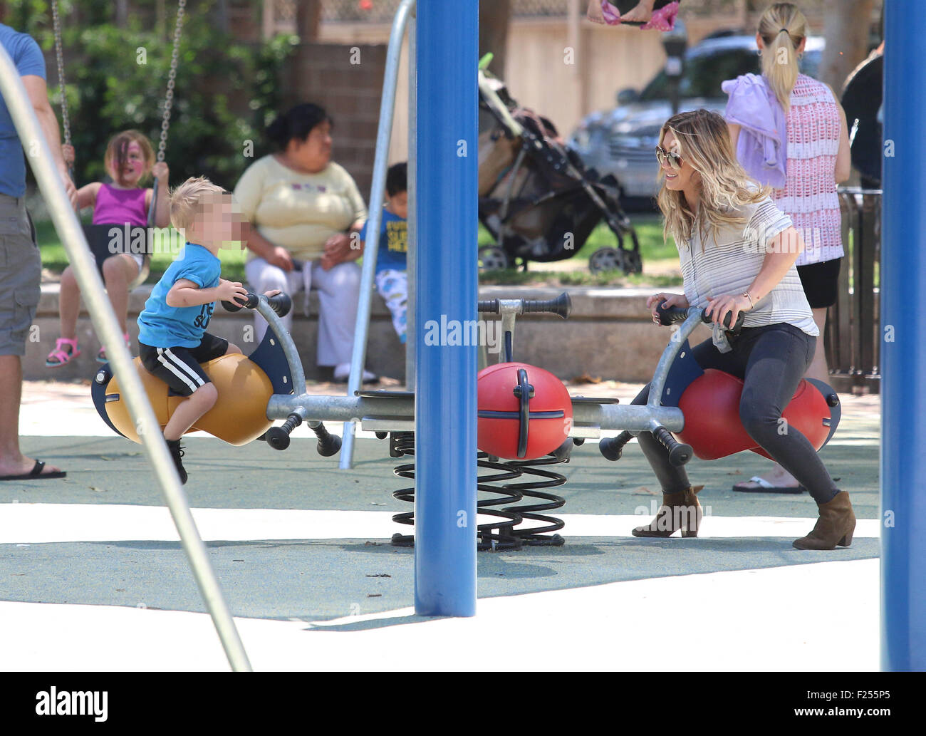 Hilary Duff takes her son Luca to the park in Los Angeles Featuring ...