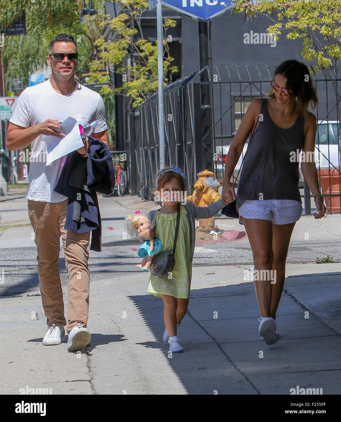 Jessica Alba and her husband Cash Warren with their daughter Haven out ...