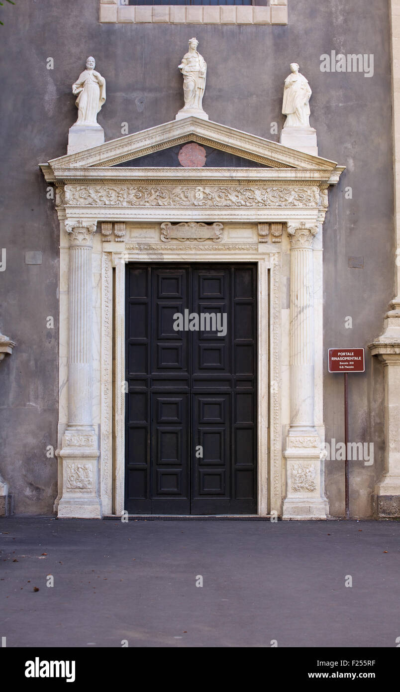 Renaissance door of the Catania cathedral, Italy Stock Photo - Alamy