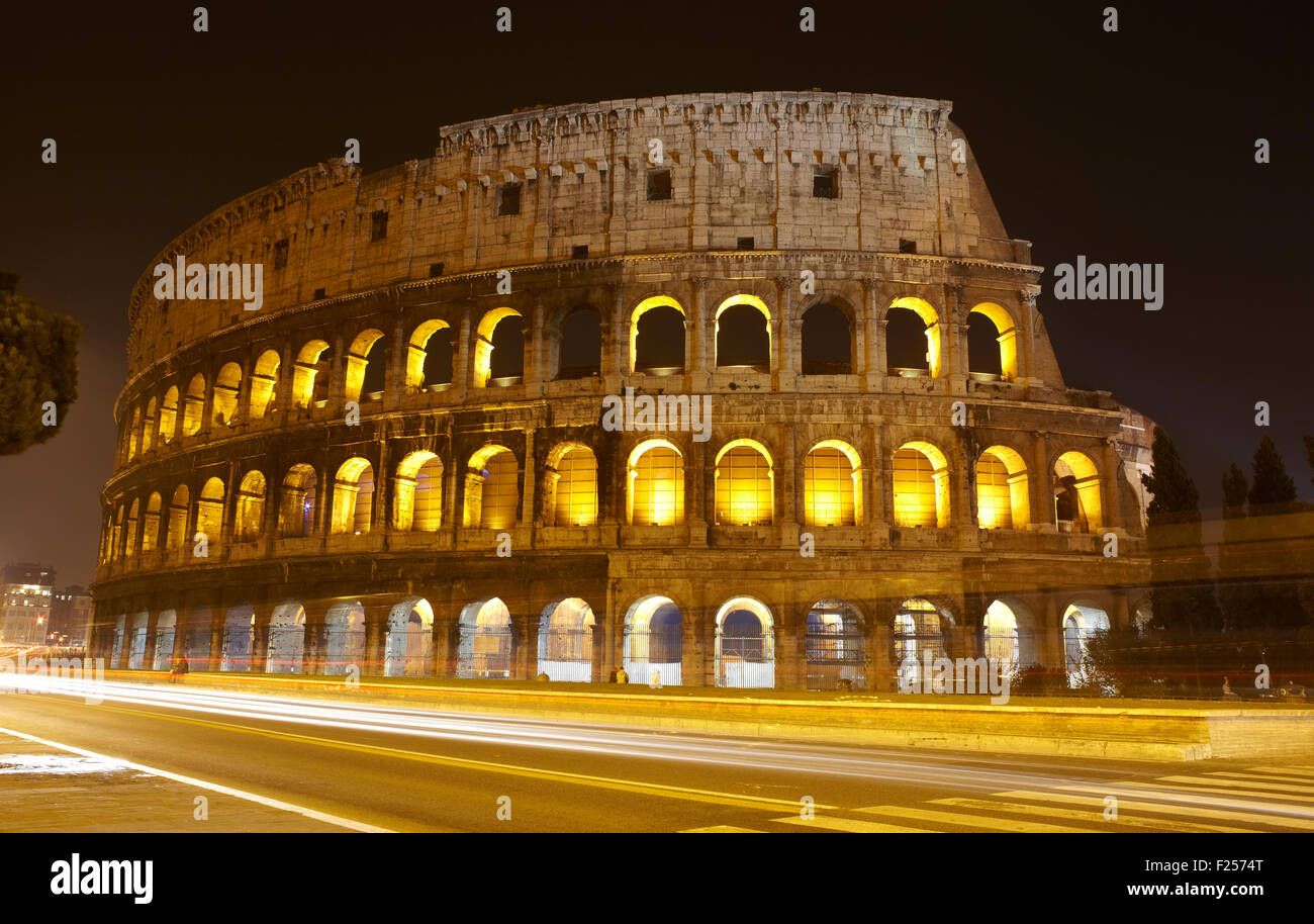 The Colosseum at night, Rome, Italy Stock Photo - Alamy