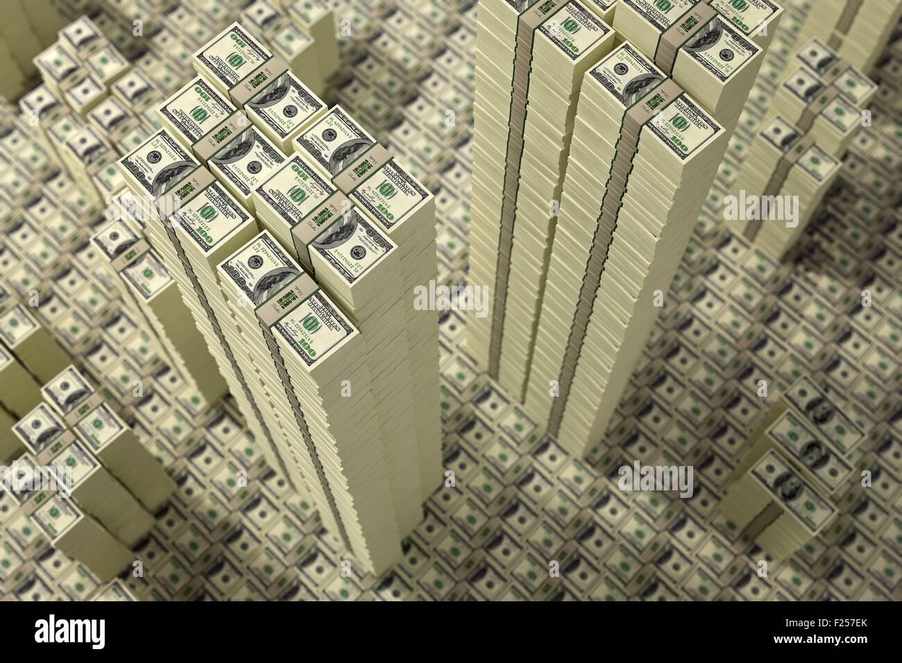 Piles of Dollar bills Stock Photo - Alamy